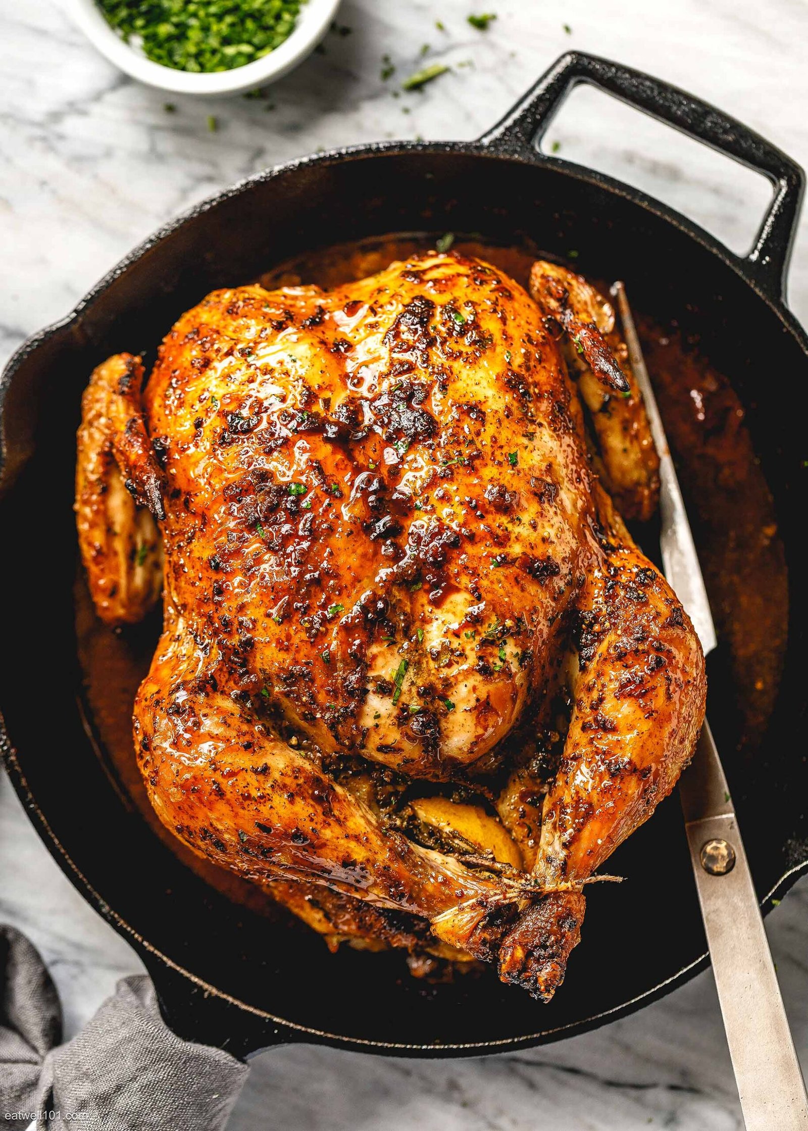 Roasted Chicken with Garlic Herb Butter - homemestic.com